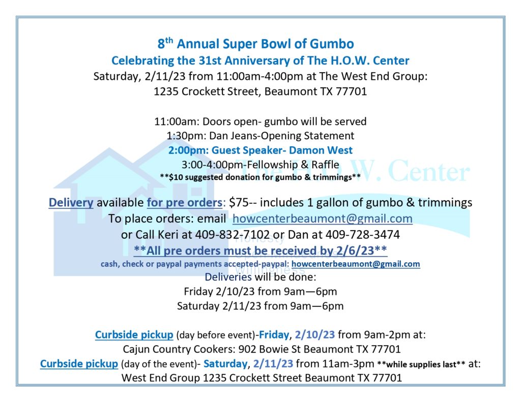 8th Annual Super Bowl of Gumbo - The H.O.W. Center